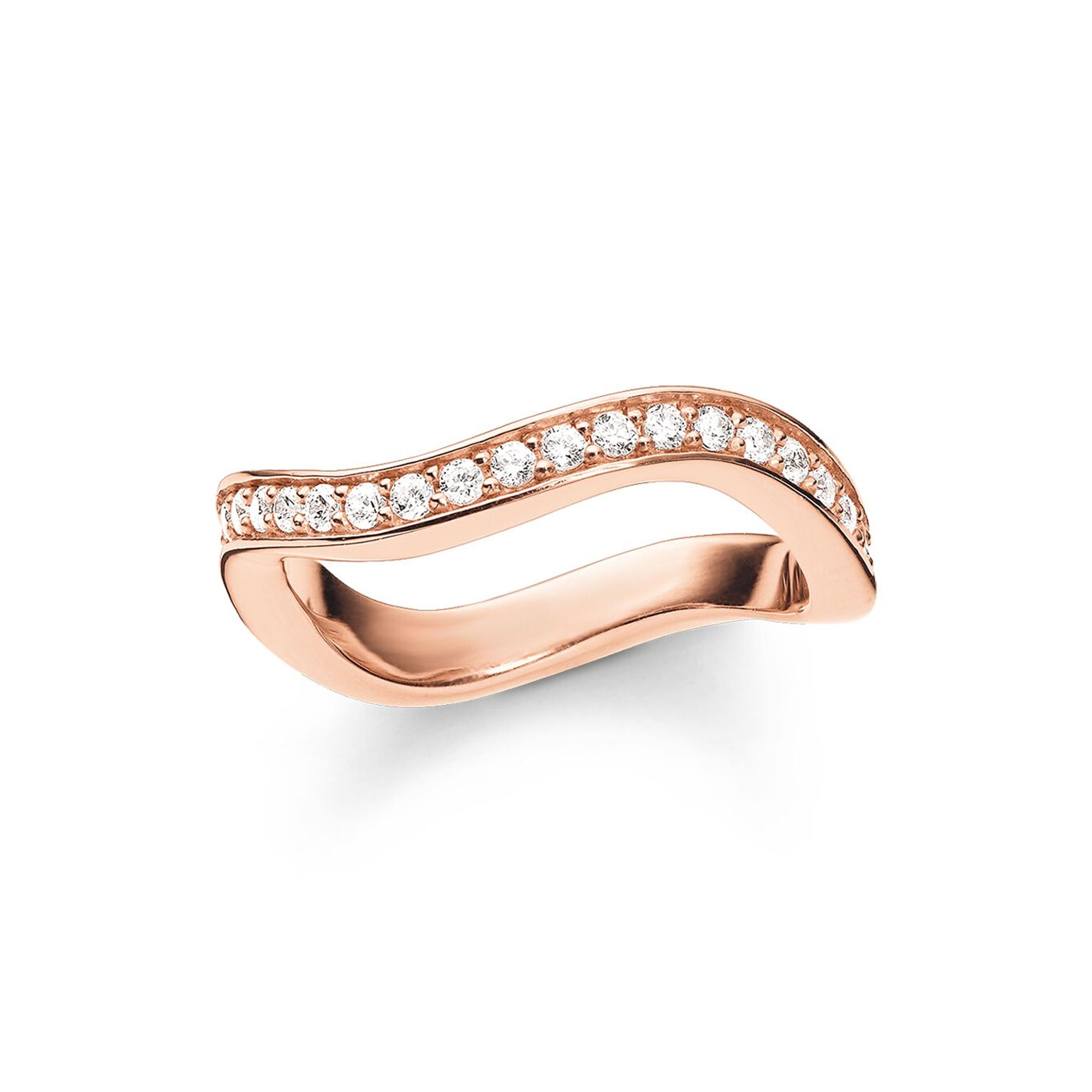 Thomas Sabo Rose Gold Cubic Zirconia Curved Eternity Ring TR2010-416-14