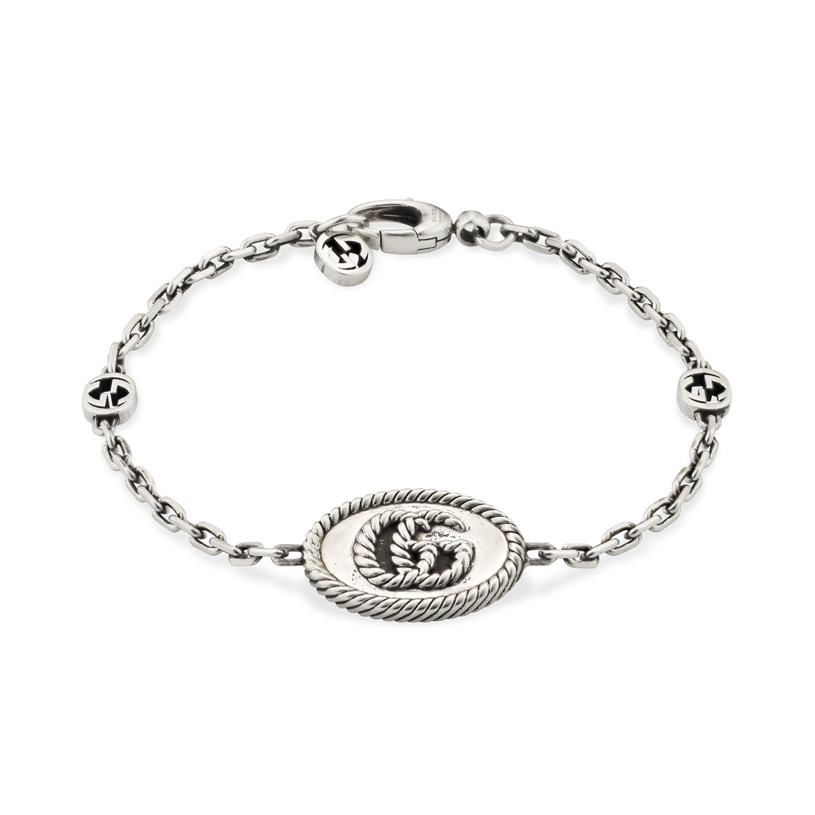Gucci GG Marmont Sterling Silver GG Bracelet YBA627749002 - Size M