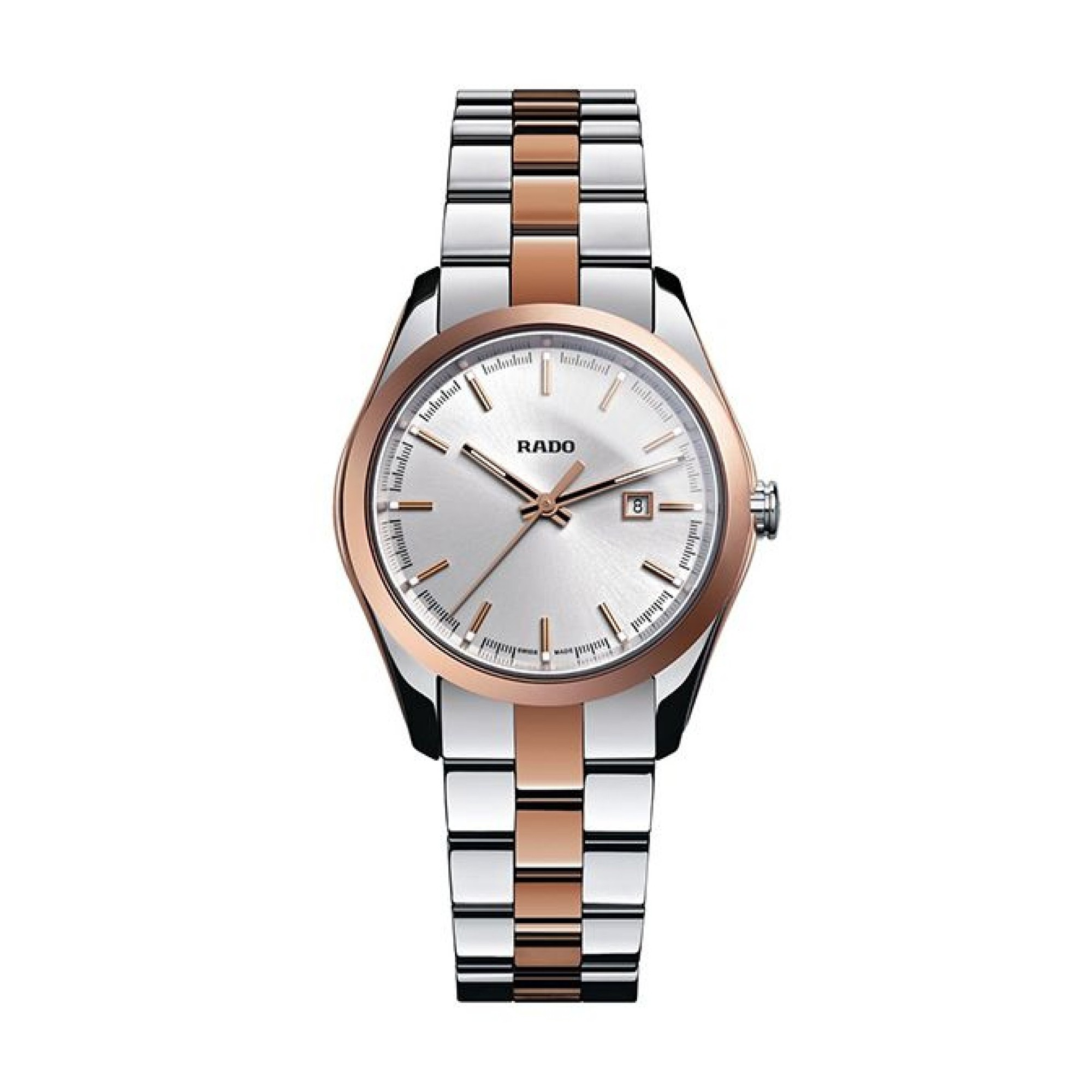 Rado Hyperchrome Stainless Steel and Rose Gold Tone Bracelet Ladies Watch
