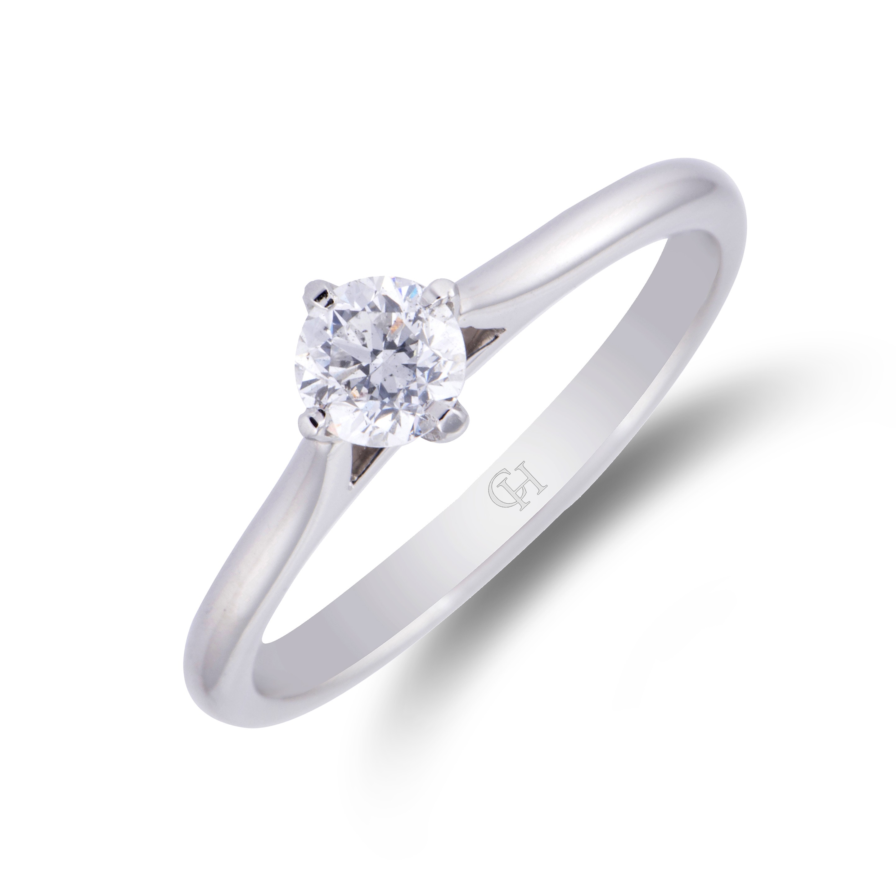 Platinum 0.40ct Round Brilliant Diamond Solitaire