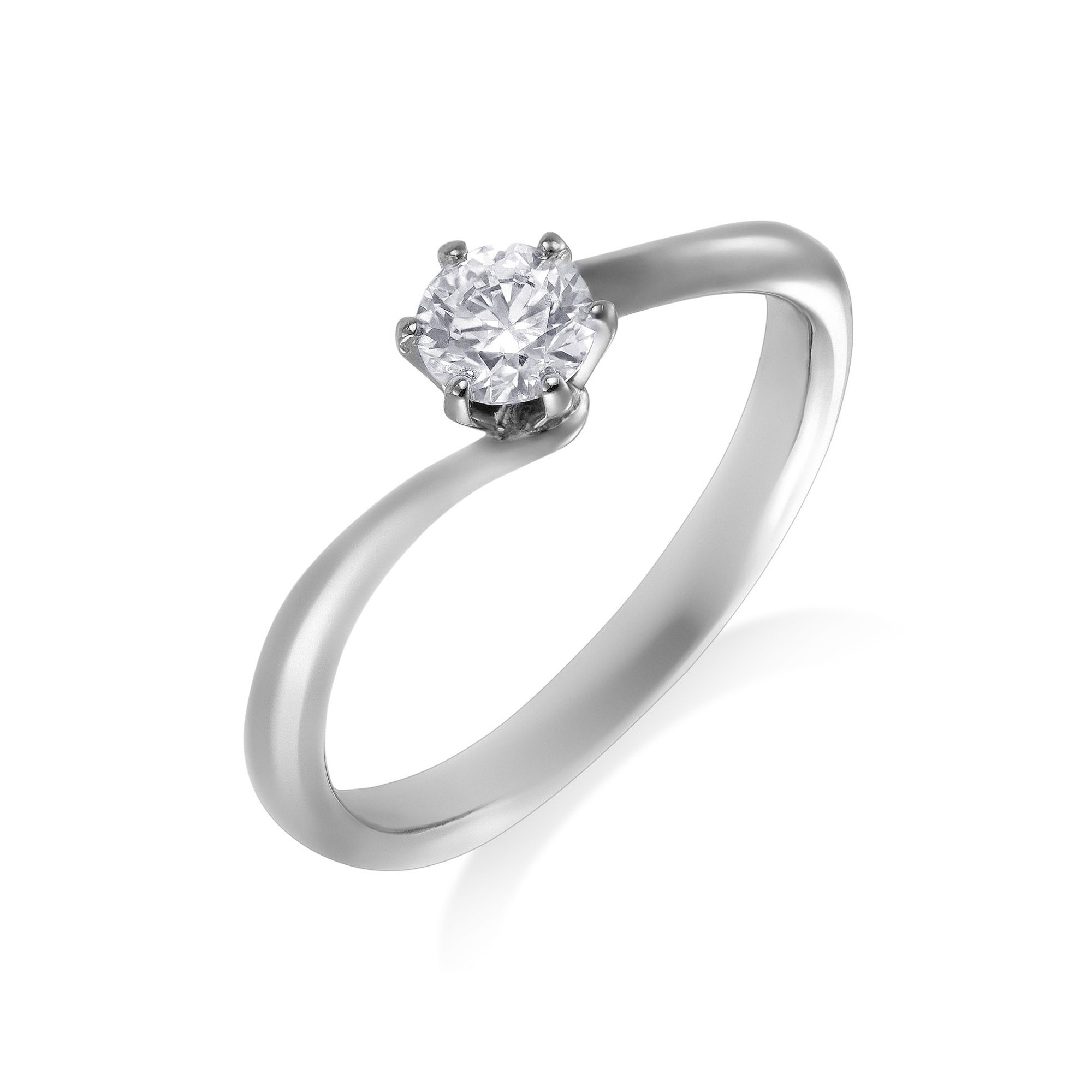 Platinum Brilliant Cut 0.33ct Diamond Twist Solitaire Ring