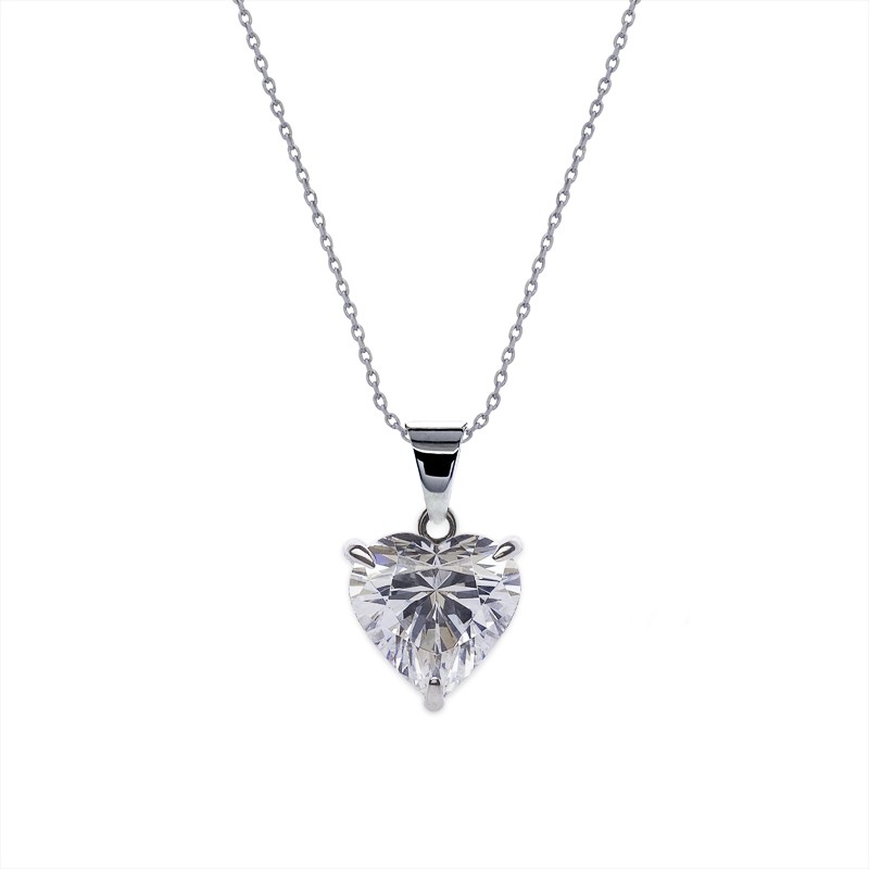 Carat Basics 9ct White Gold Cubic Zirconia Pendant