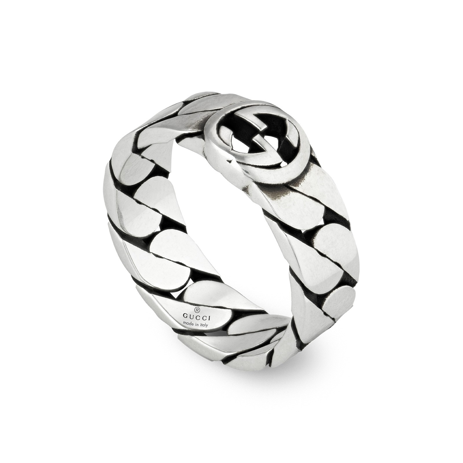 Gucci Interlocking G Sterling Silver 6mm Ring YBC661513001