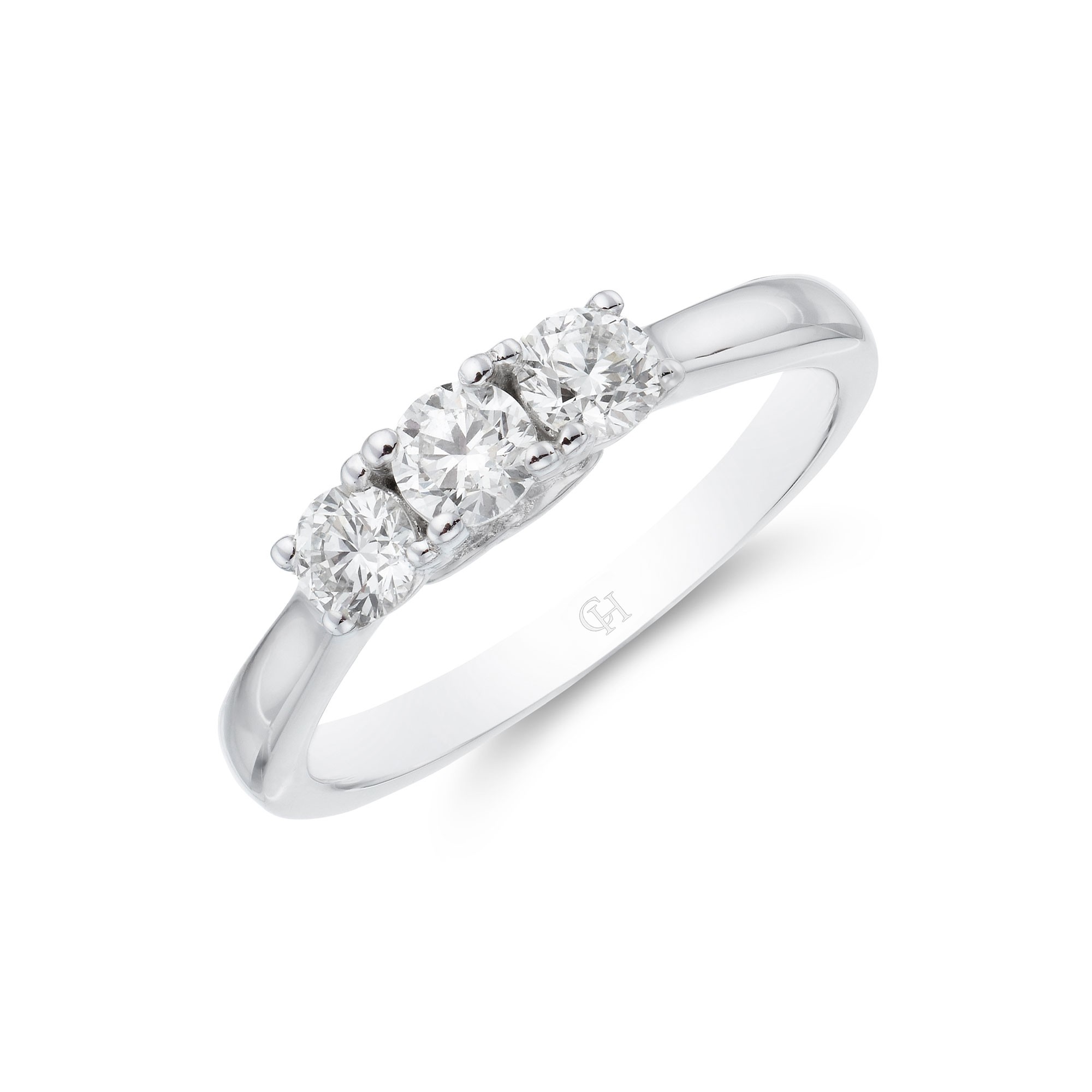 Platinum 'Infinity' Brilliant Cut 0.50ct Diamond Three Stone Ring