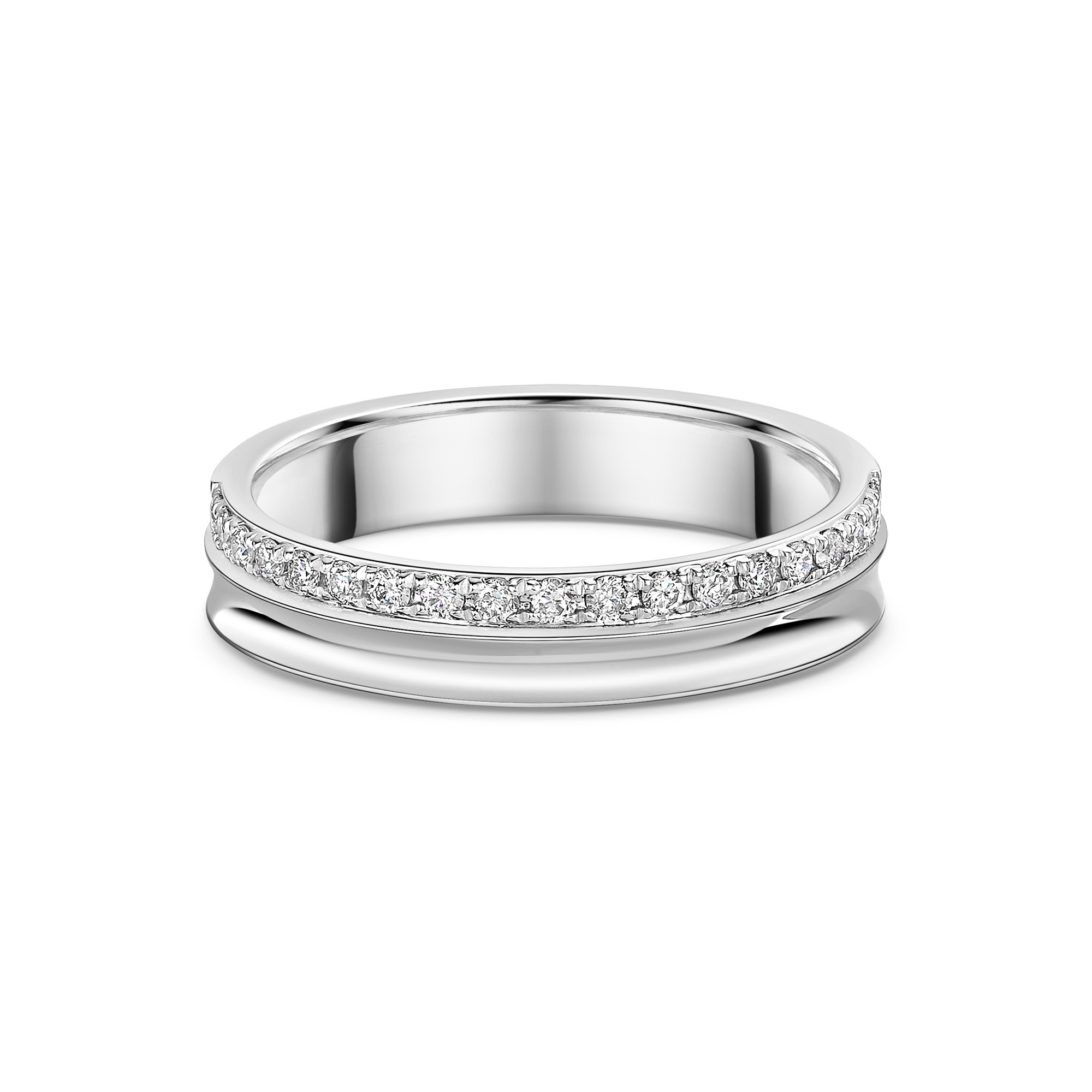 Platinum Round Brilliant 0.19ct Diamond Off Set Eternity Ring
