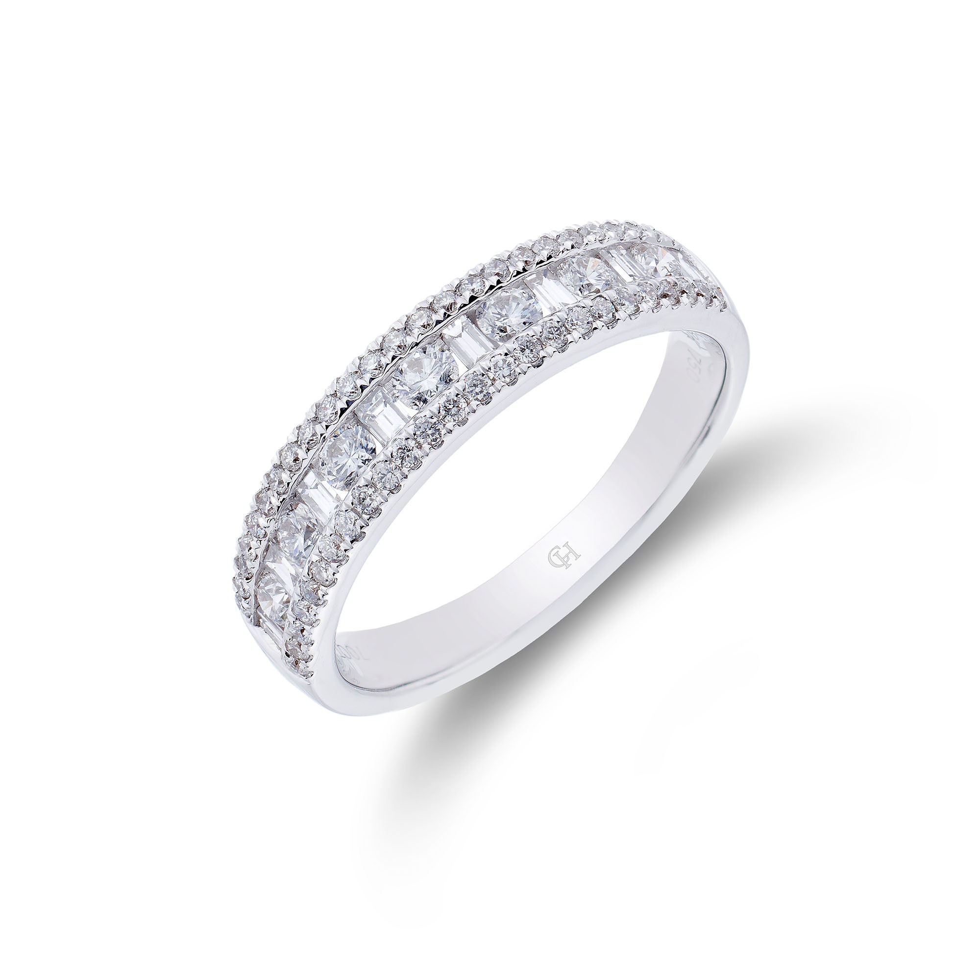 18ct White Gold 0.70ct Diamond Fancy Band