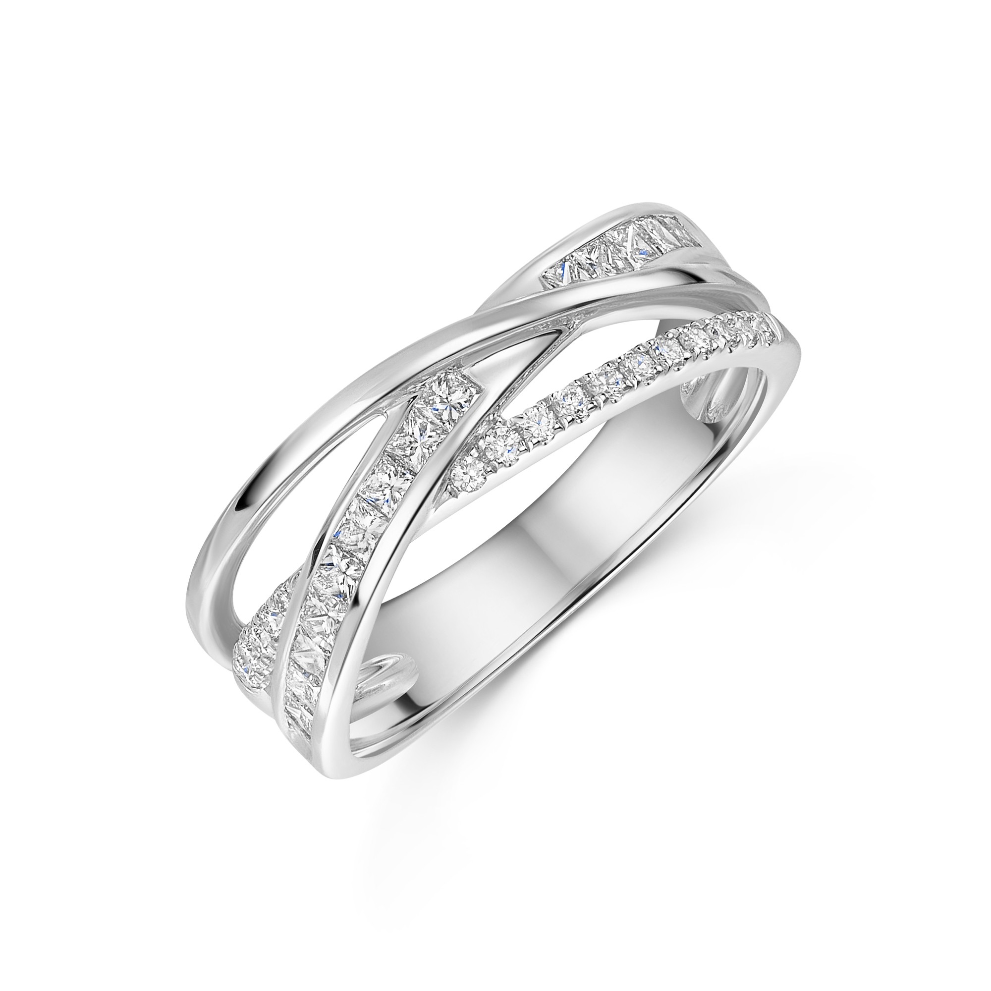 Platinum 0.5ct x/o Diamond Fancy Band