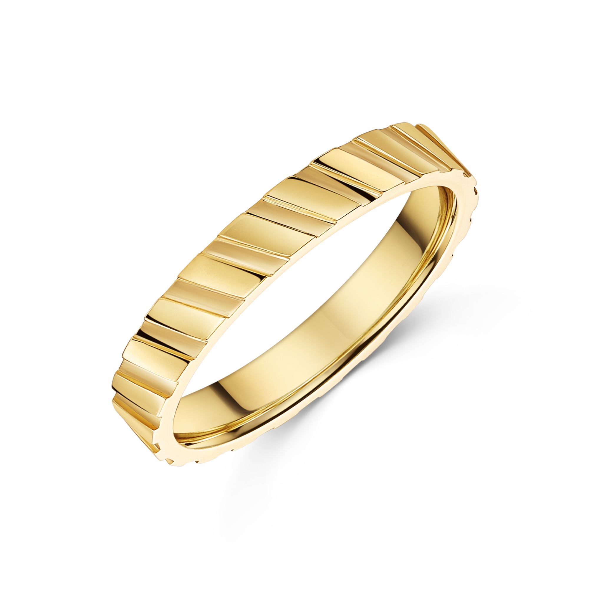 9ct Yellow Gold 3mm Patterned Ladies Wedding Ring