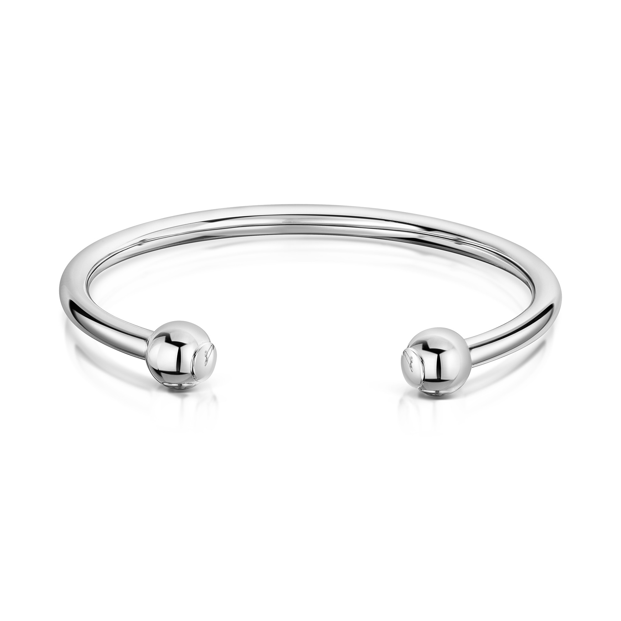 Gents Silver Ball Torque Bangle