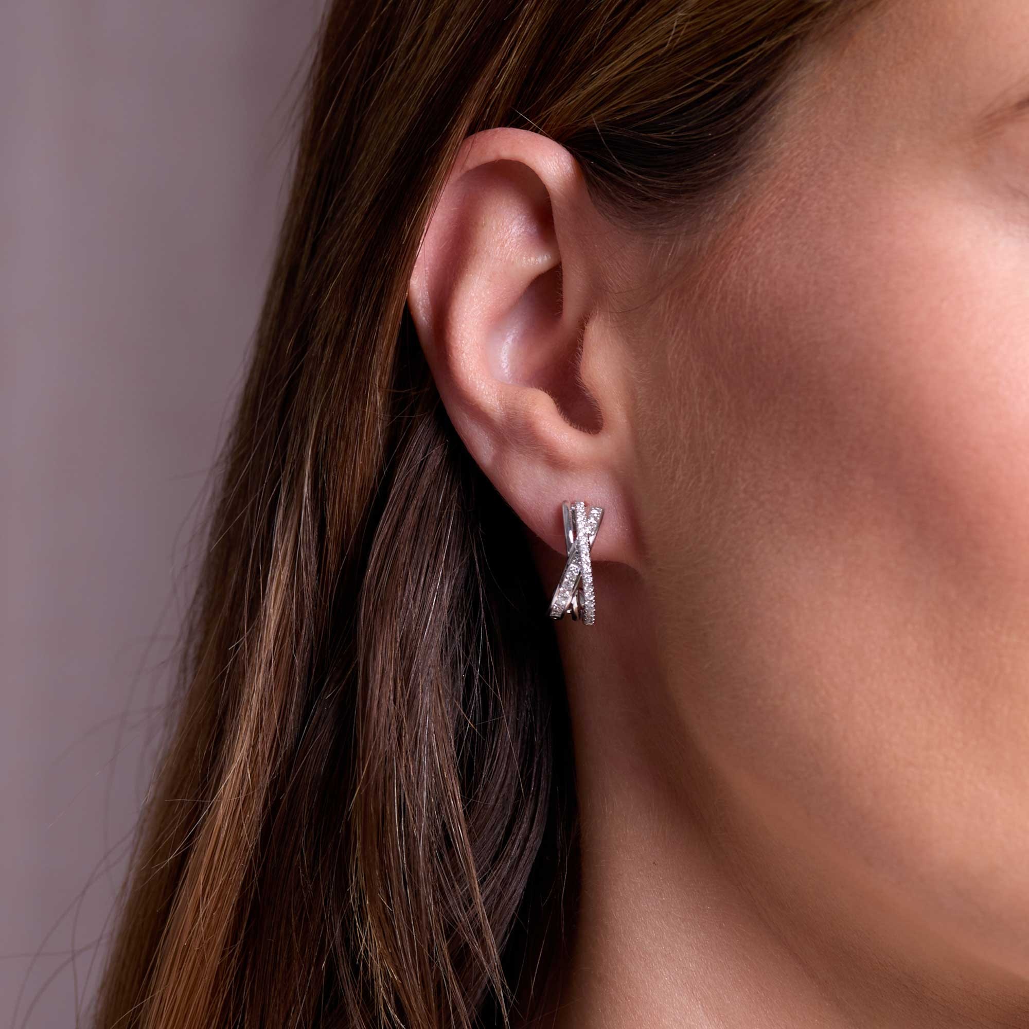 18ct White Gold Princess & Round Brilliant Cut 0.60ct Diamond Double ...