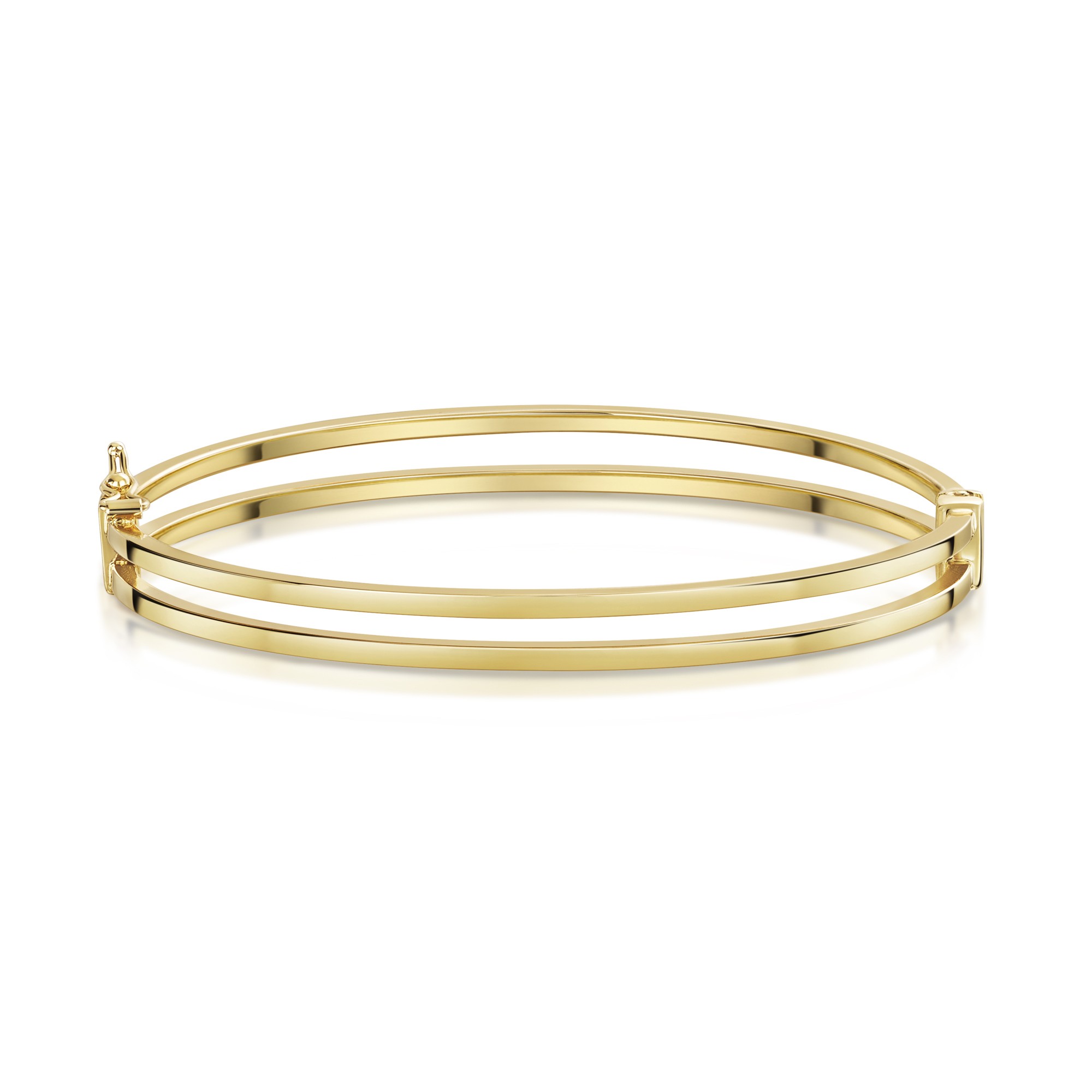 9ct Yellow Gold Double Square Tube Bangle