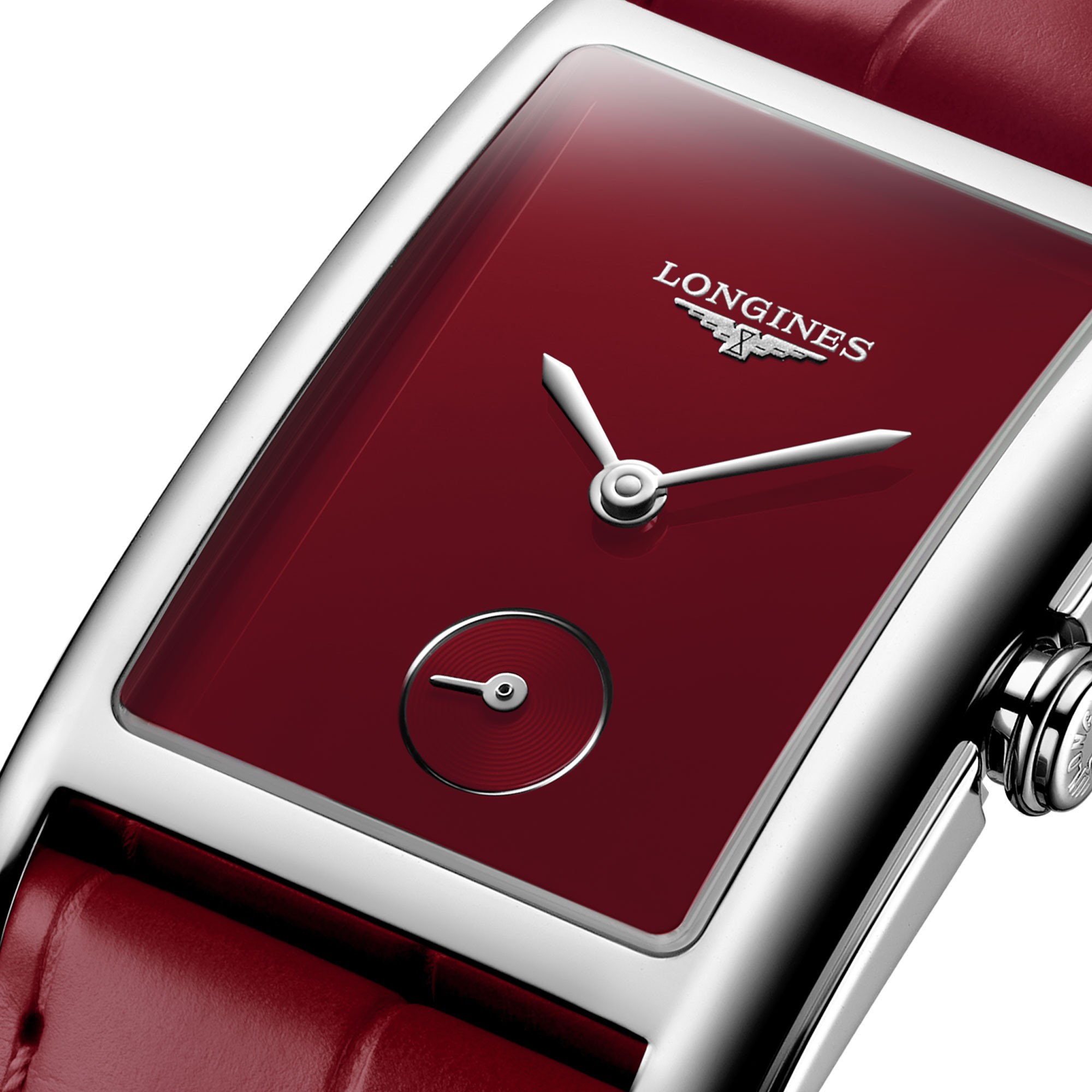 Longines DolceVita Ladies Watch L55124912 Red Dial Red Leather Strap
