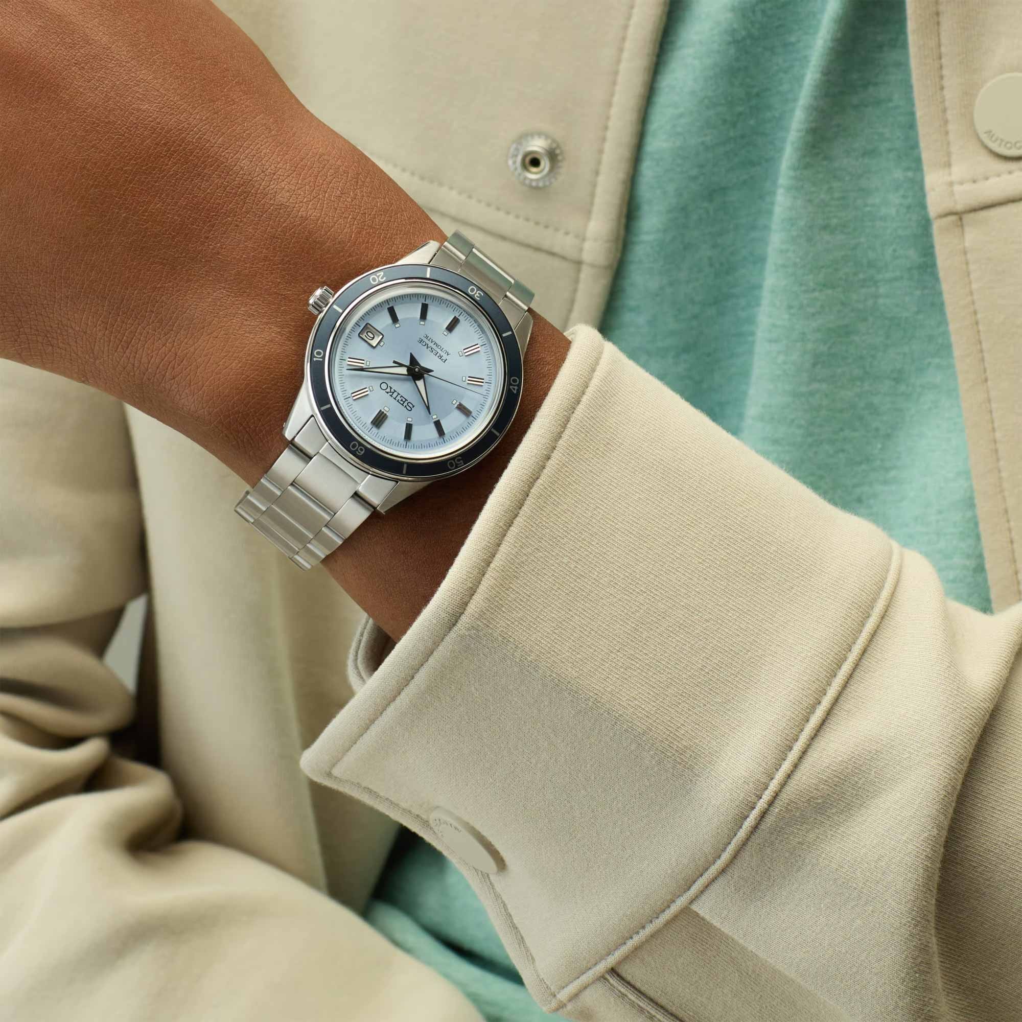 Seiko Presage Style 60s European Exclusive Retro Blue Mens watch SRPL19J1