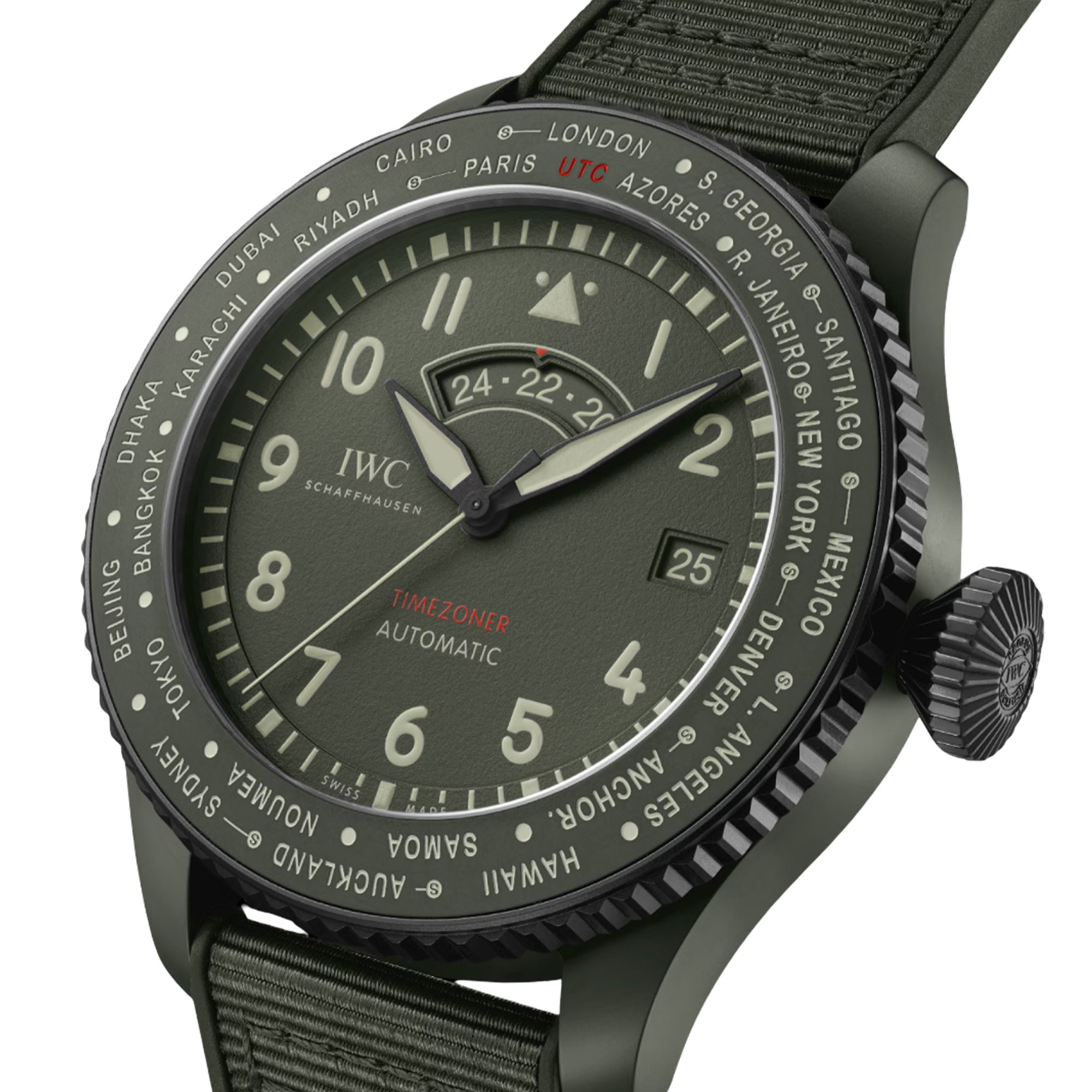 IWC Schaffhausen Pilot’s Watch Timezoner TOP GUN Woodland 46mm Watch ...
