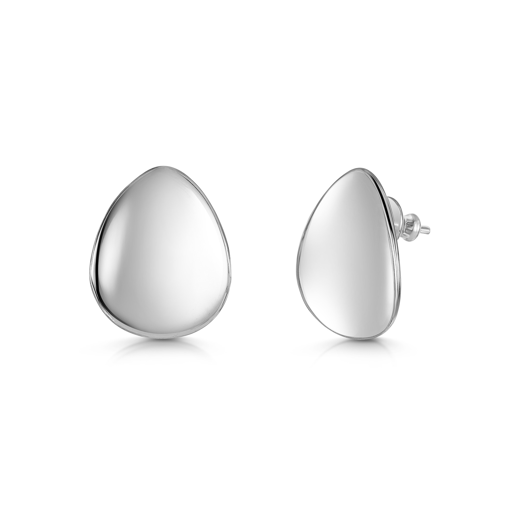 Silver Abstract Stud Earrings