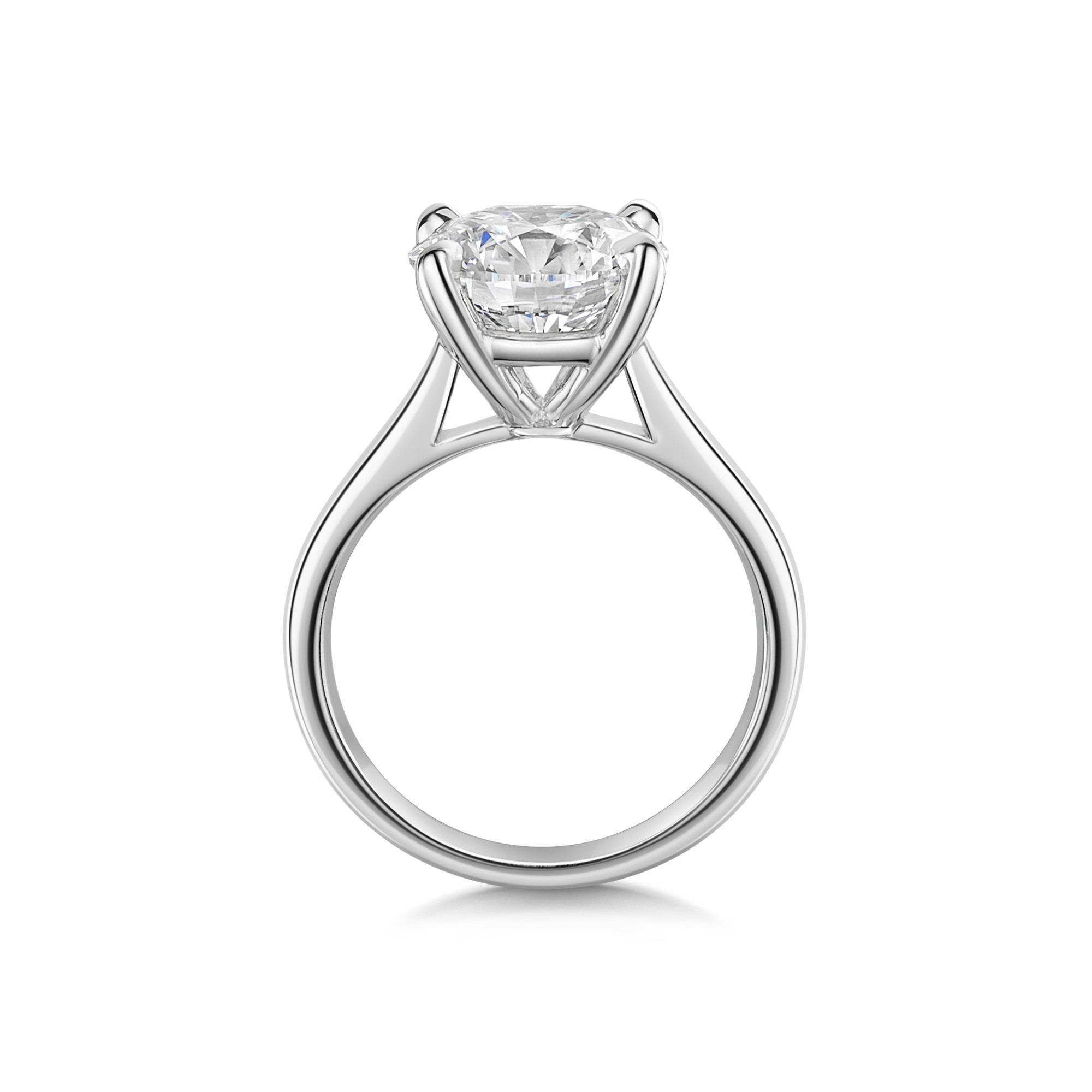 Platinum Lab Grown 4ct Round Brilliant Diamond Solitaire Ring