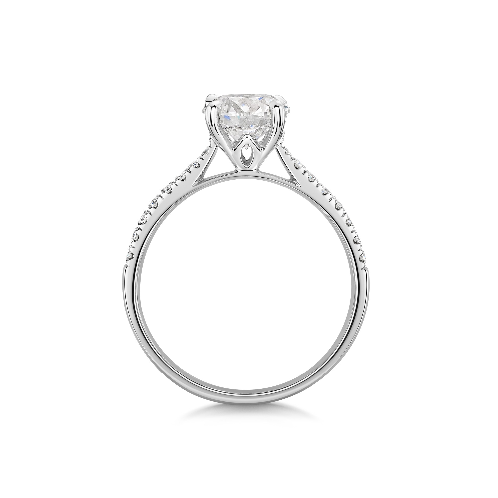 Platinum Round Brilliant 2.20ct Lab Grown Diamond Shoulders Ring