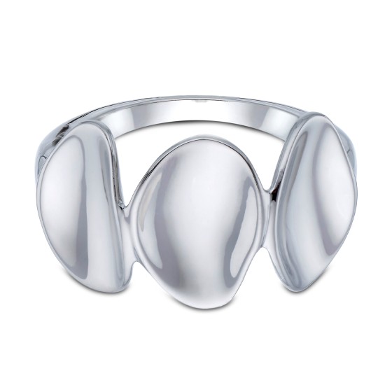 Silver Concave Pebble Ring