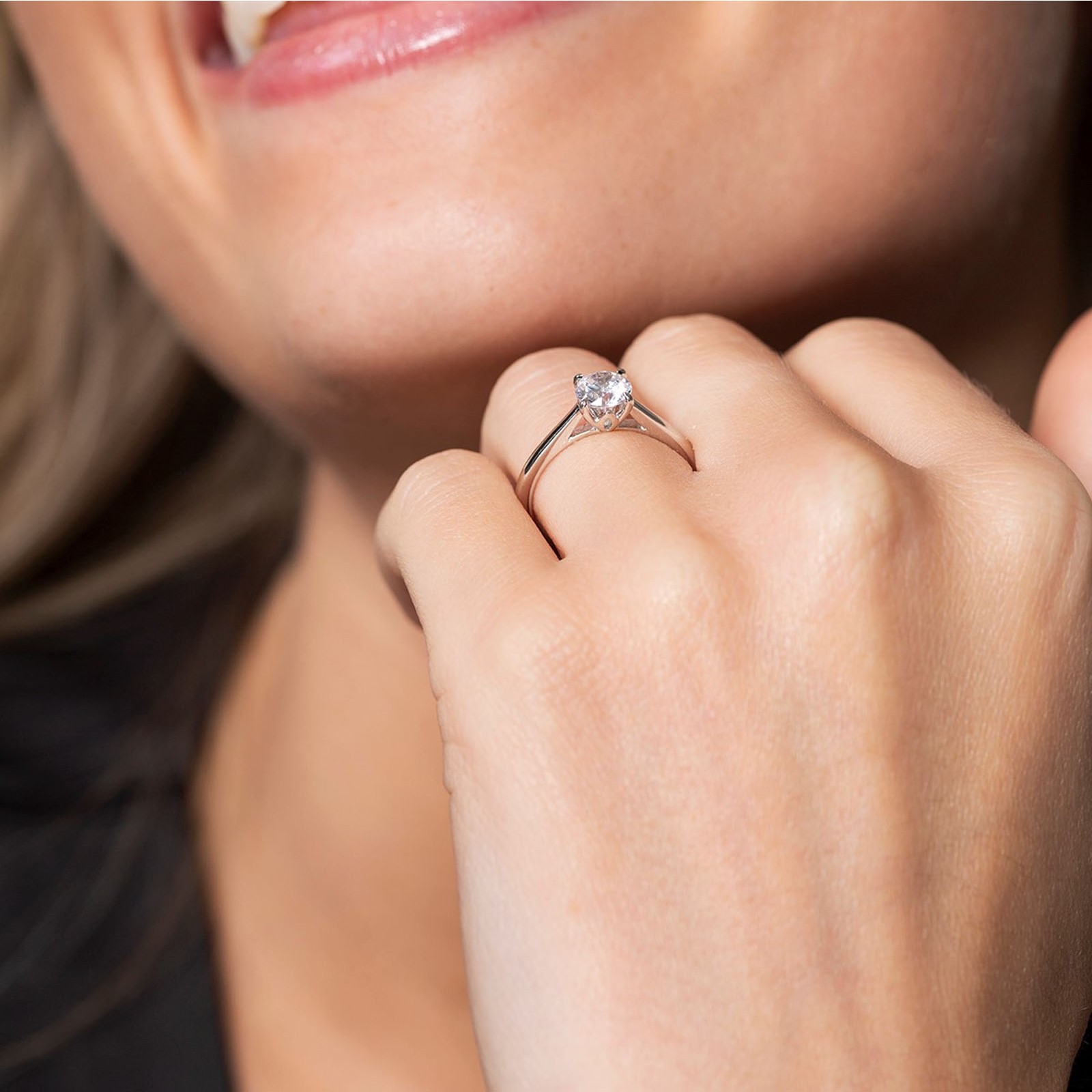 Platinum Round Brilliant Moments 'Lotus' 0.75ct Diamond Solitaire Ring