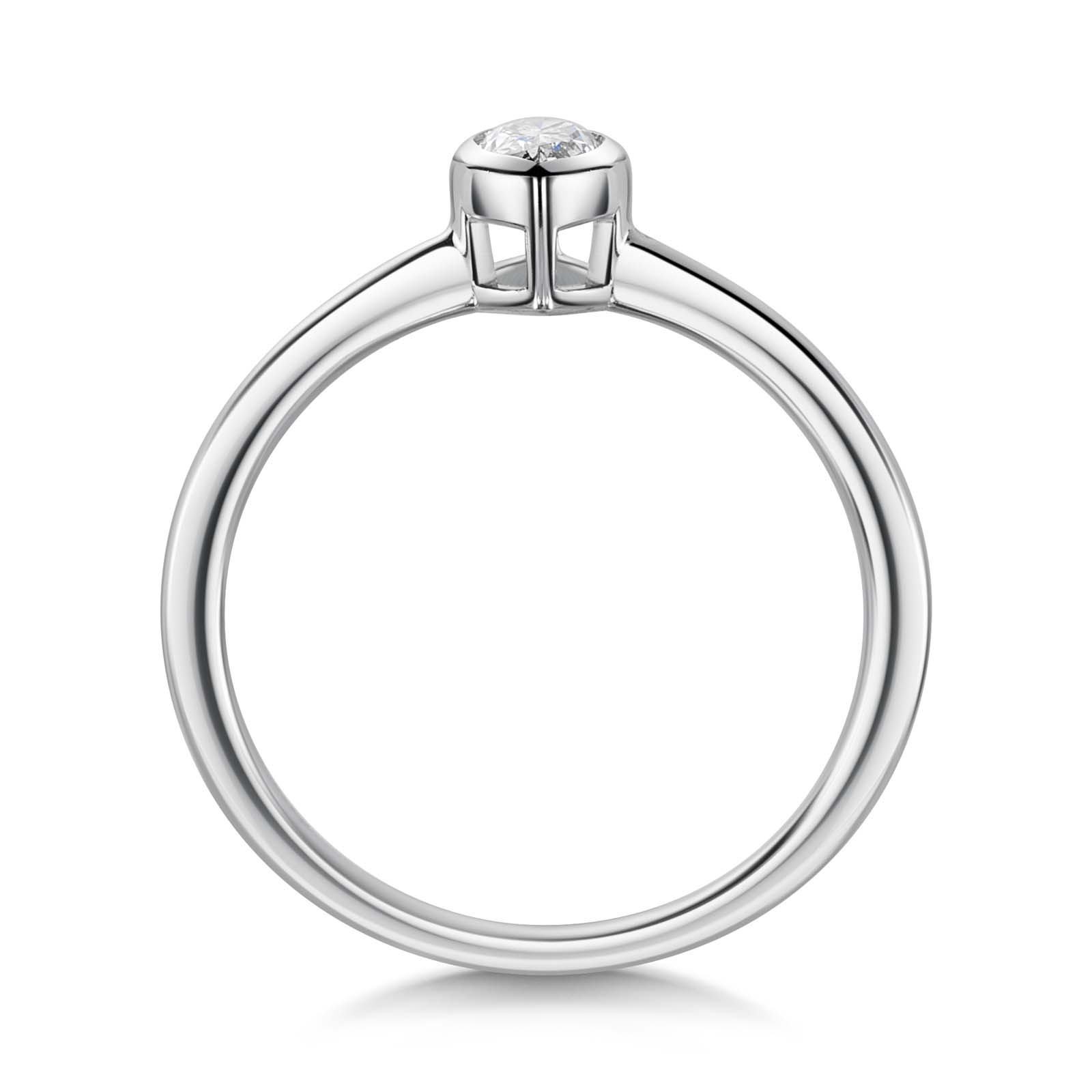 9ct White Gold Pear Cut 0.25ct Diamond Solitaire Ring