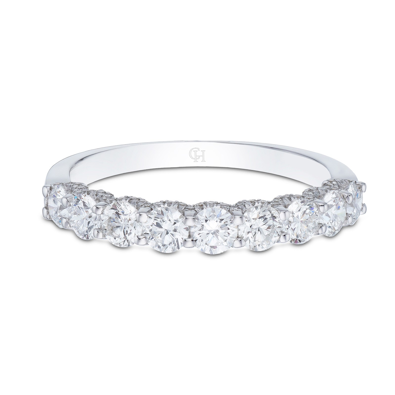 18ct White Gold 1.17ct Diamond Nine Stone Eternity Ring