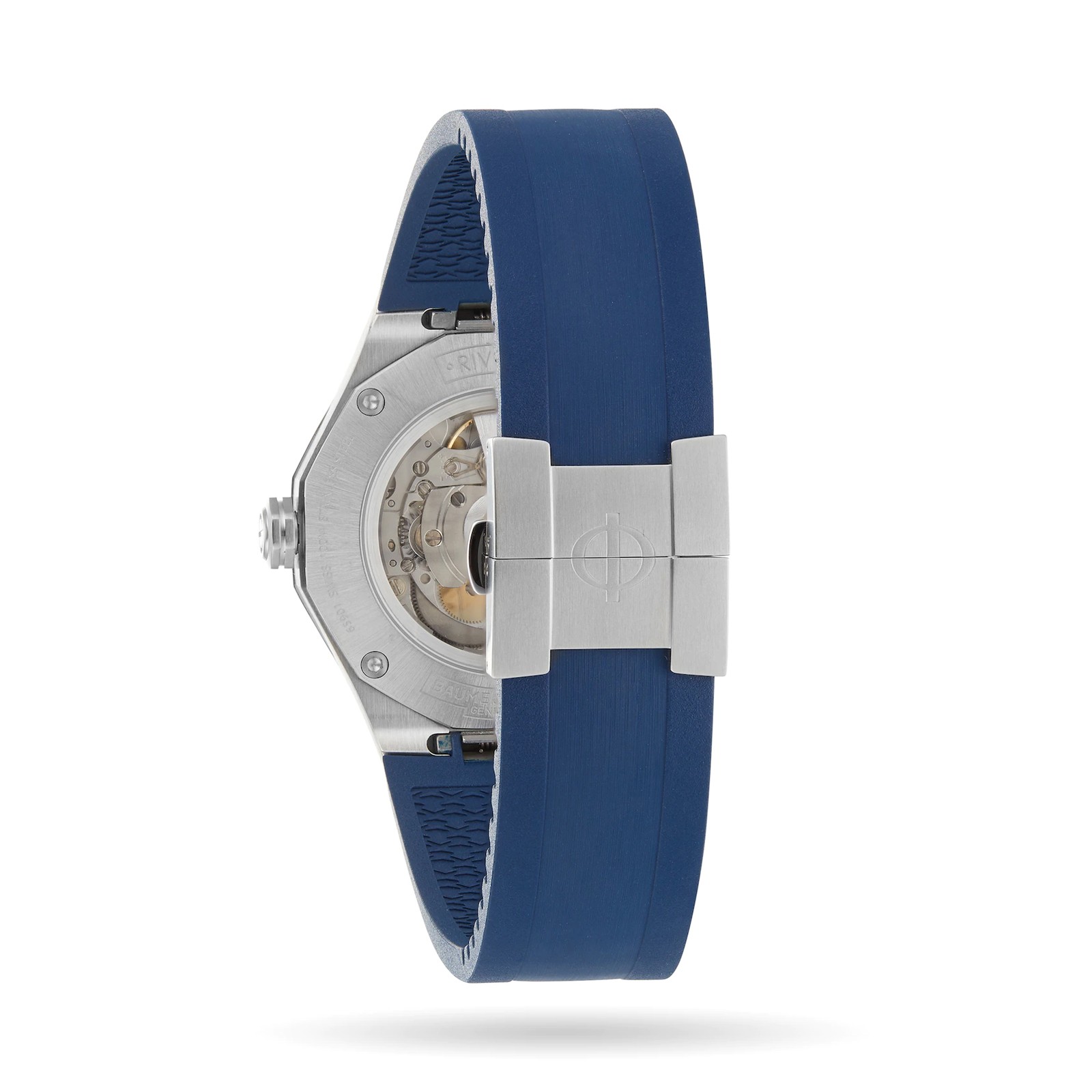 Baume et Mercier Riviera Mens Watch Blue Dial Rubber Strap M0A10619