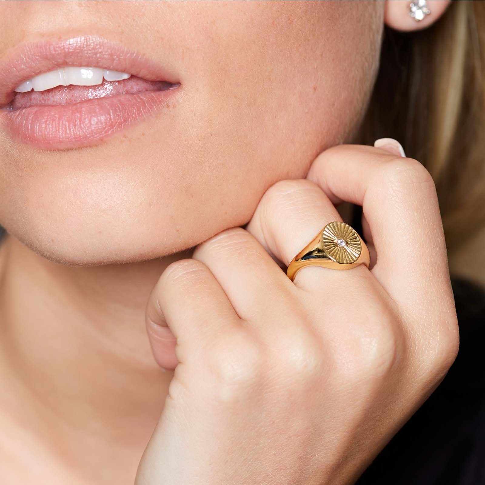 Yellow Gold Plated Oval Signet Ring