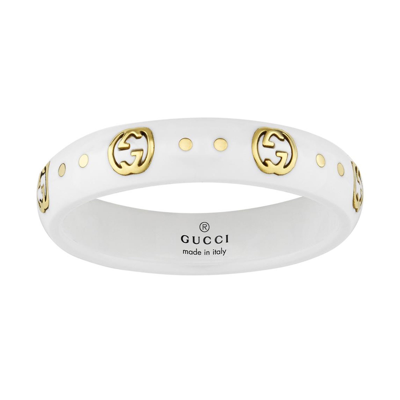 Gucci Icon 18ct White Gold Zirconia Ring YBC679262002