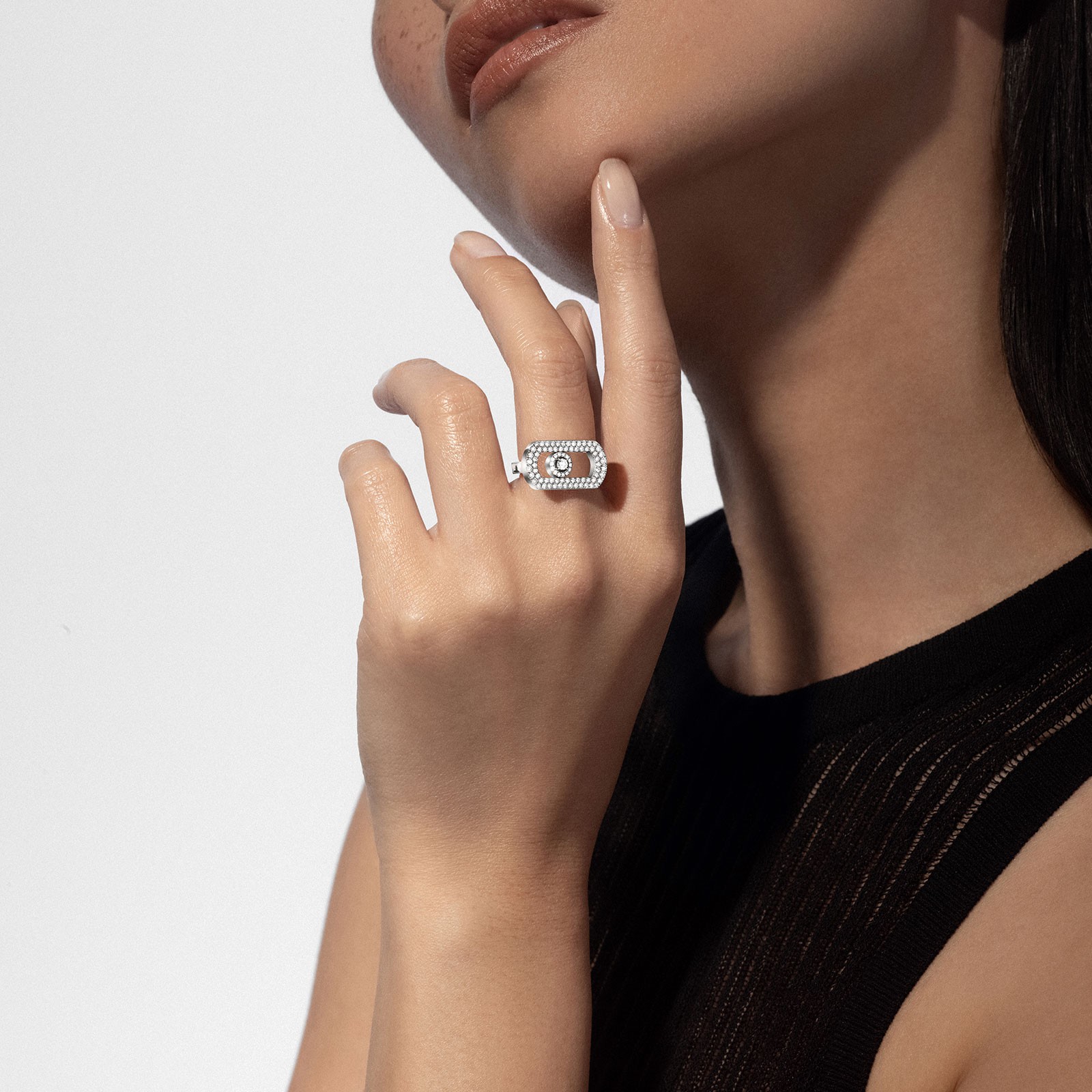 Messika So Move 18ct White Gold Pavé Diamond Ring 12937-WG