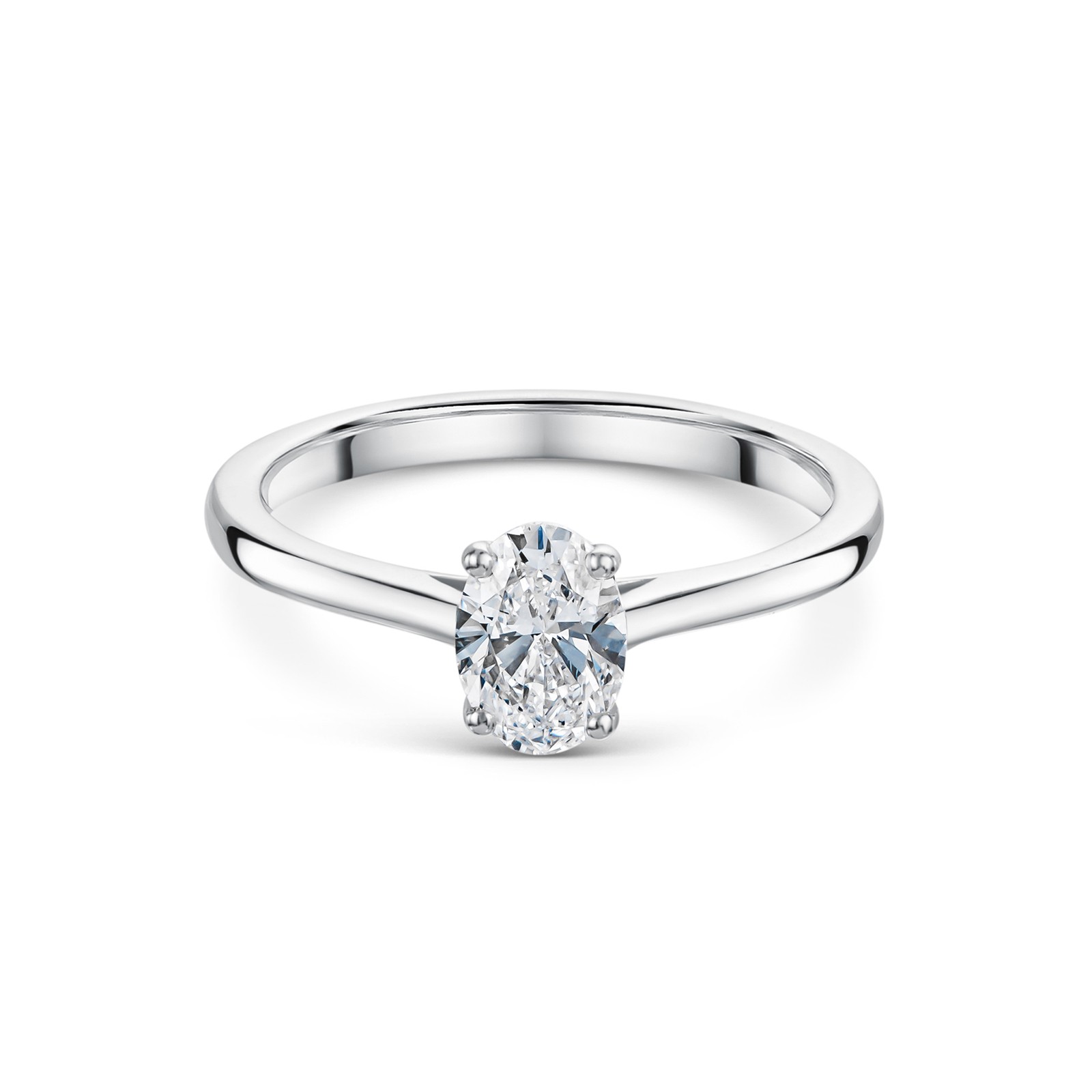 Platinum 0.75ct Oval Lab Grown Diamond Solitaire Ring
