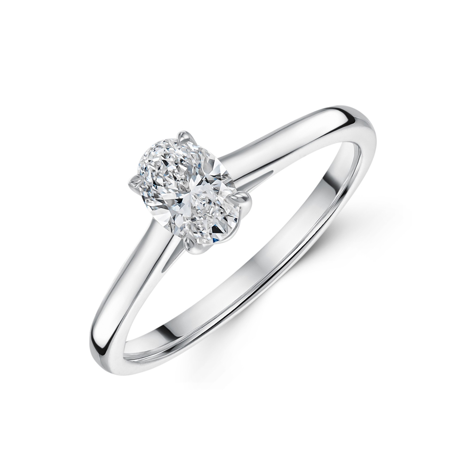 Platinum Lab Grown 1.25ct Oval Solitaire Diamond Ring