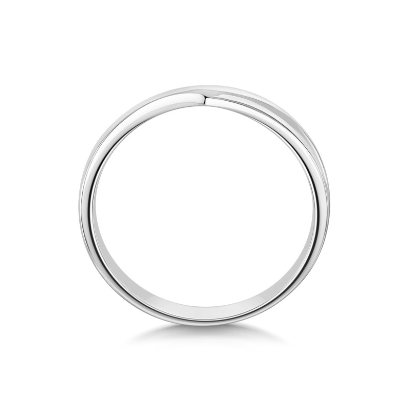 9ct White Gold 3mm Ladies Cross Over Wedding Ring