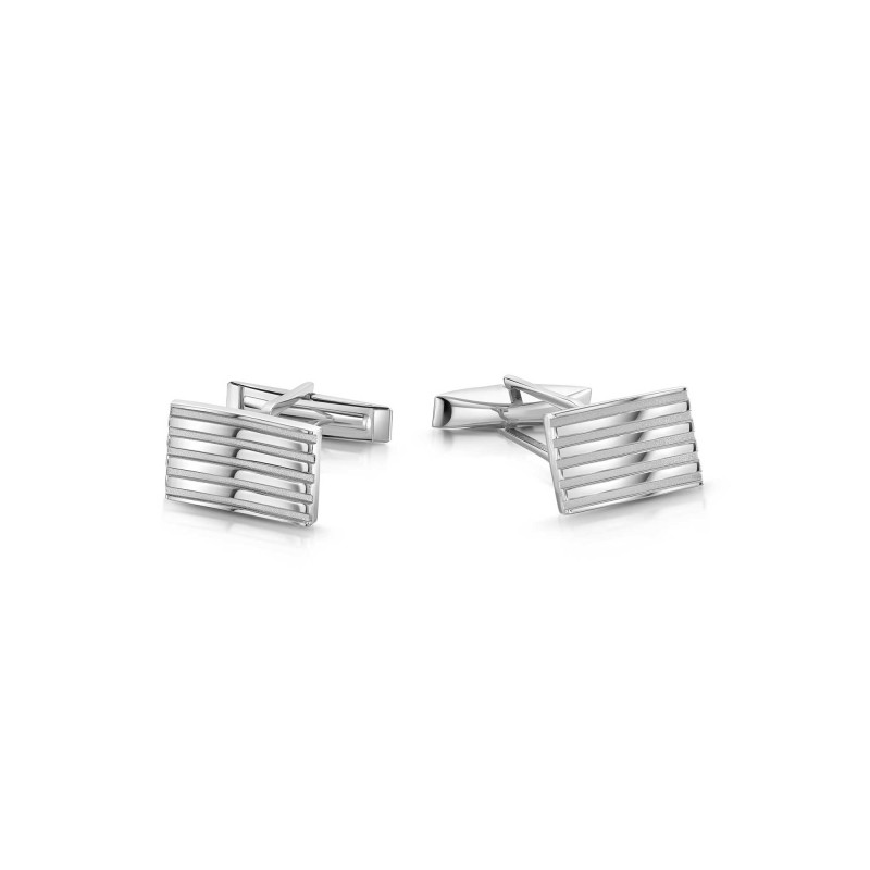 Silver Lined Rectangle Cufflinks