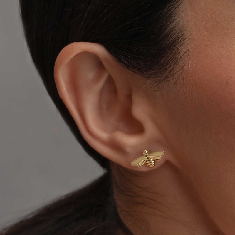 Olivia Burton Signature Honey Bee Gold Plated Stud Earrings 24100479
