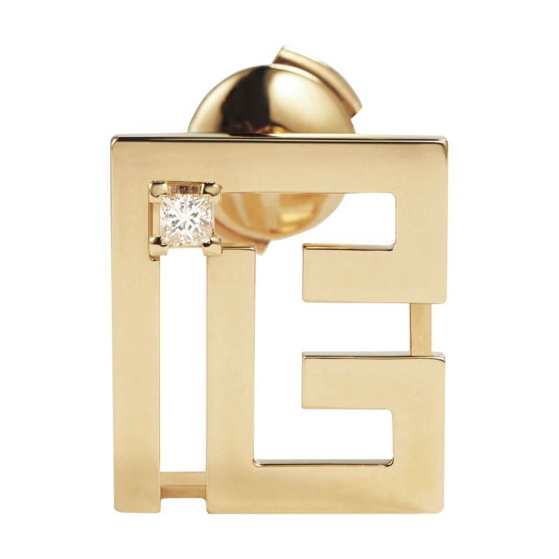Balmain 18ct Yellow Gold Labyrinth Diamond PB Single Stud Earring ...