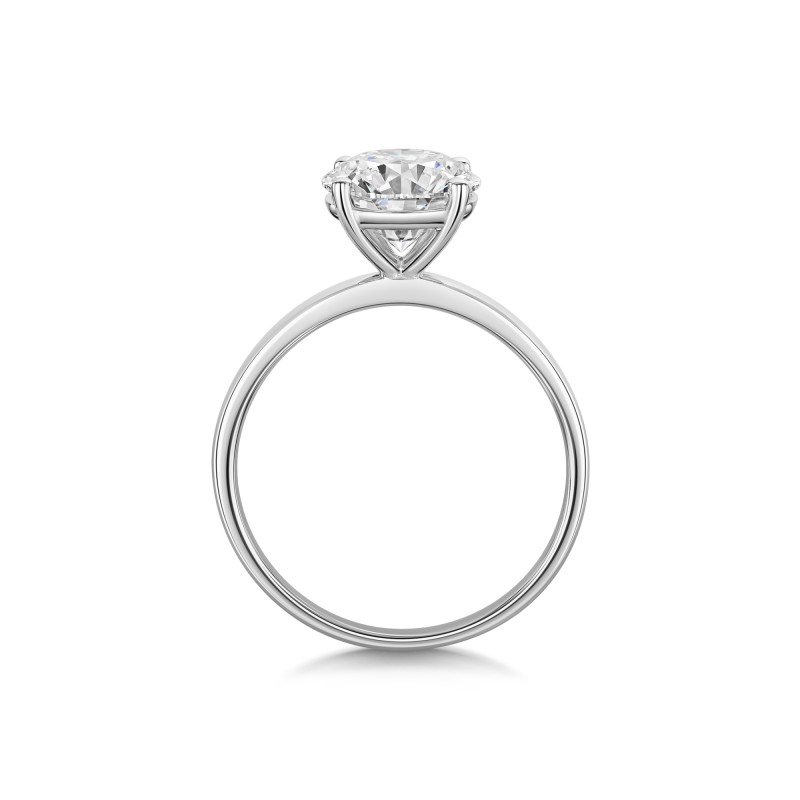 9ct White Gold Round Brilliant 2.00ct Lab Diamond 4 Claw Solitaire
