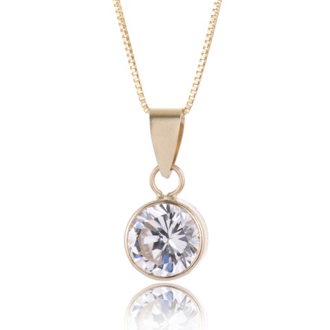 9ct Yellow Gold Cubic Zirconia Bar Pendant