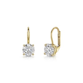 18ct YG RB 2.00ct Lab Dia Drop Ears