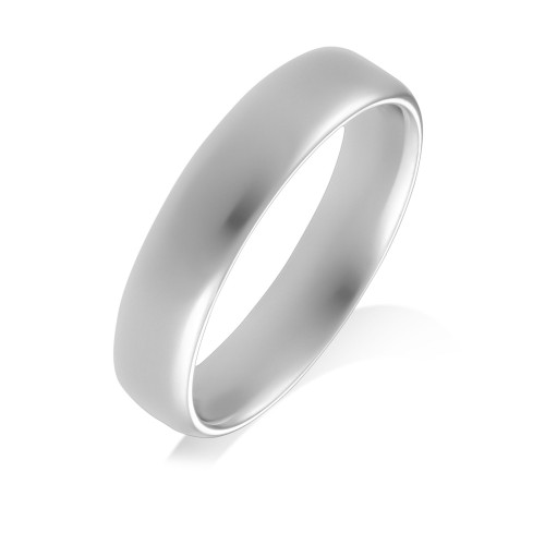 9ct White Gold Medium Court 5mm Wedding Ring