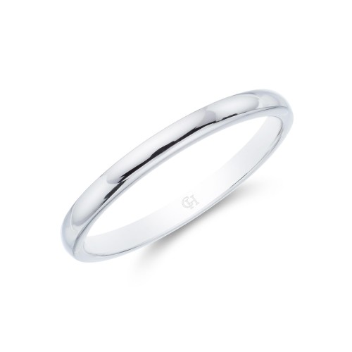 Pure Platinum Traditional Court Wedding Ring 2mm