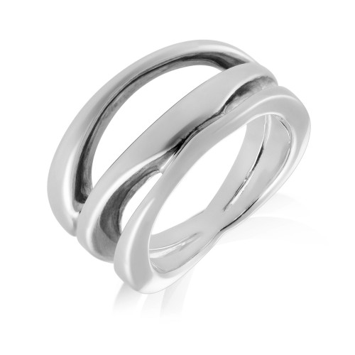 Silver Crossover Ring